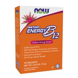 Instant Energy B12 75 Sachets de Now Foods - HSNstore.com